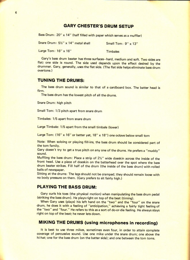 Gary Chester’s Drum Setup | Scott K Fish