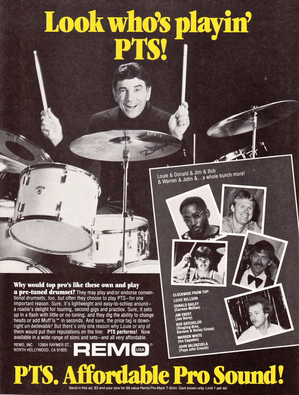 Louis Bellson Endorses Remo PTS Drums | Scott K Fish